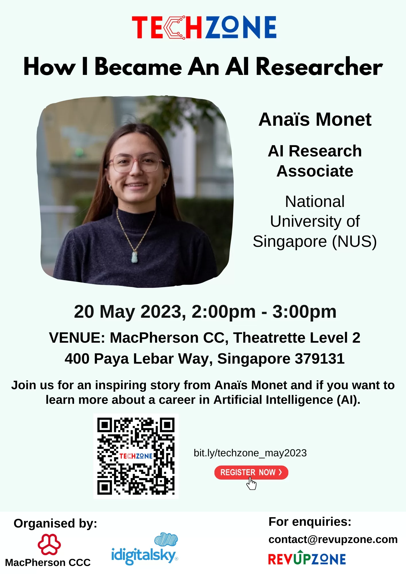 TechZone Event: How I Became An AI Researcher 20 May 2023 - RevUpZone